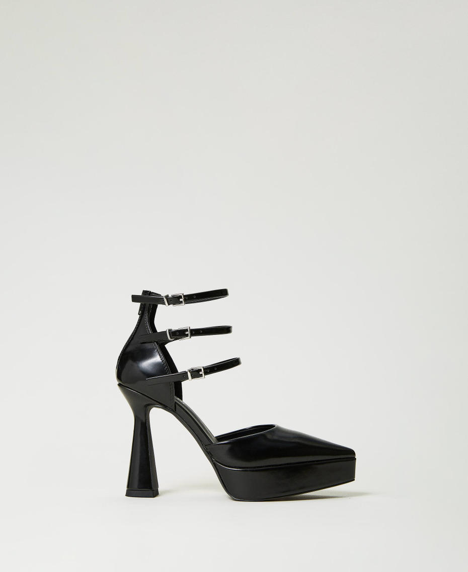 Multi-strap court shoes Woman, Black | TWINSET Milano