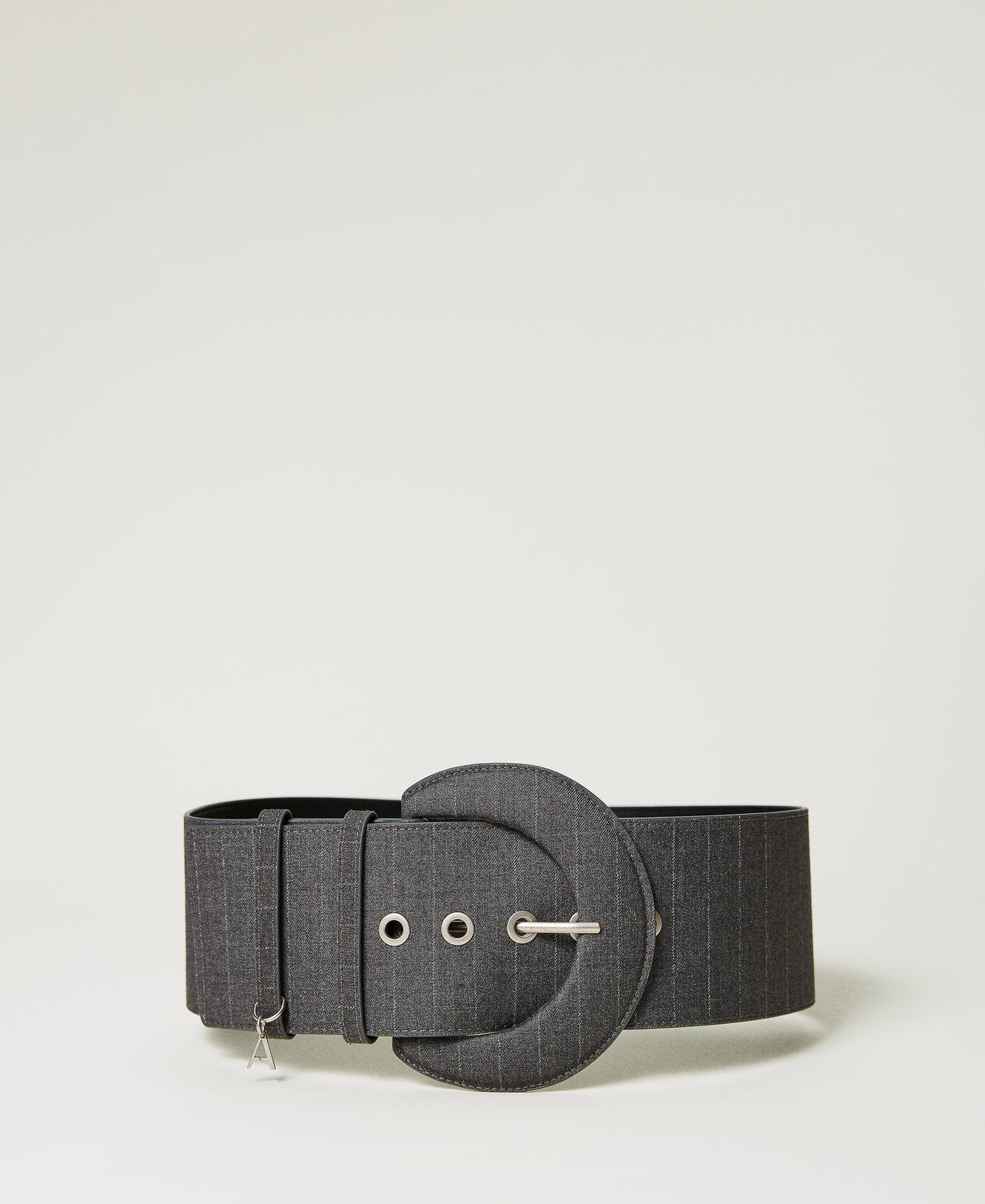 High waist pin stripe belt Woman, Grey | TWINSET Milano