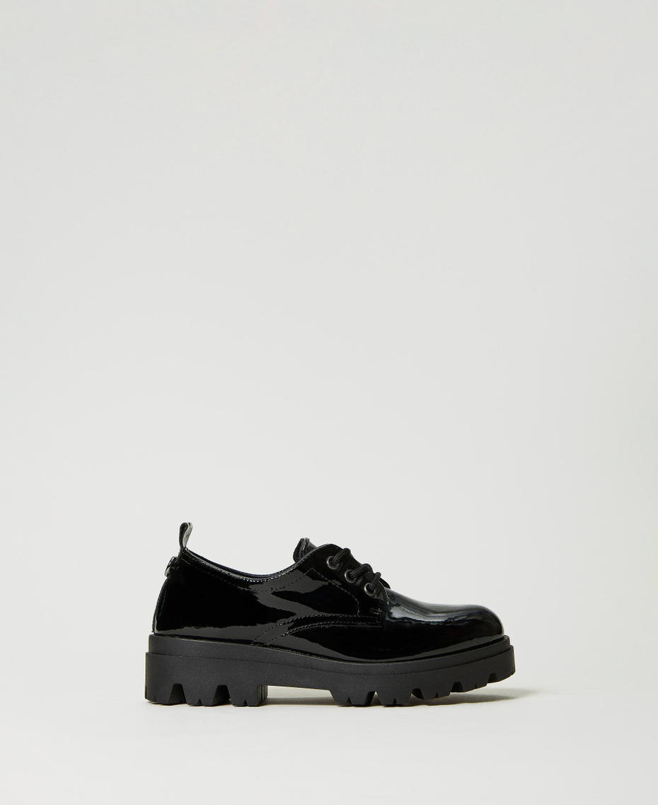 Chaussures à lacets vernies Fille, Noir | TWINSET Milano