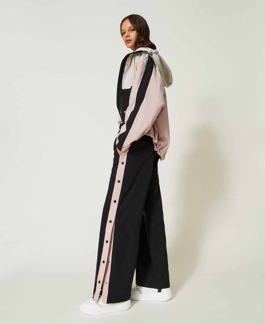 Wide trousers with side buttons Woman, Patterned | TWINSET Milano