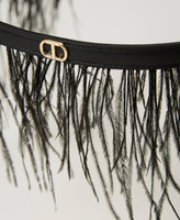 Regular belt with feathers Woman, Black | TWINSET Milano