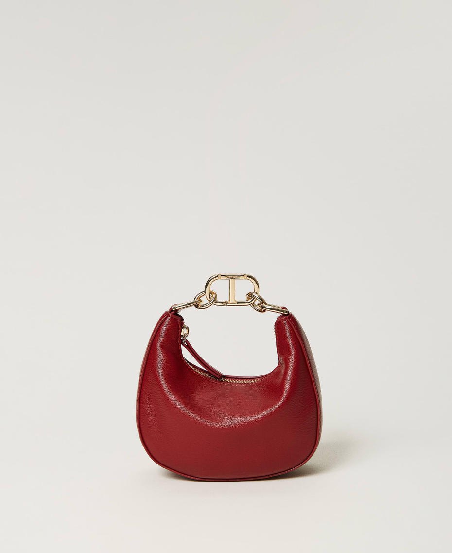 ‘Mini Croissant’ bag with Oval T closure Woman, Purple | TWINSET Milano