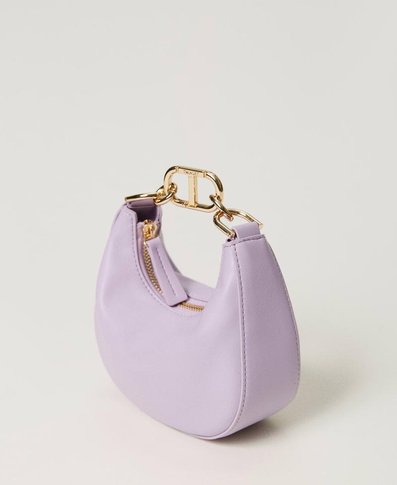 ‘Mini Croissant’ bag with Oval T closure Woman, Purple | TWINSET Milano