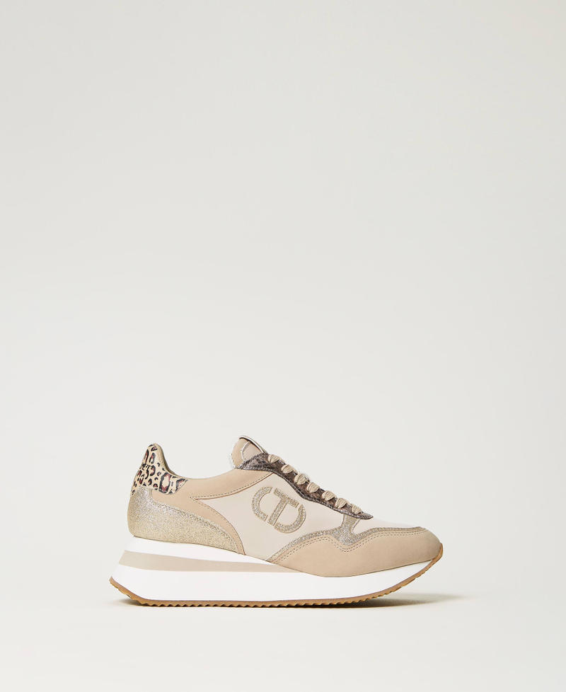Wedge trainers with Oval T Woman, Beige | TWINSET Milano