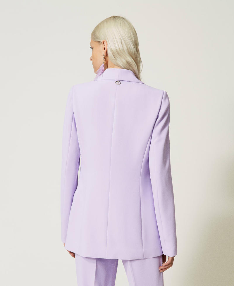 Giacca blazer in crêpe cady Donna, Viola | TWINSET Milano