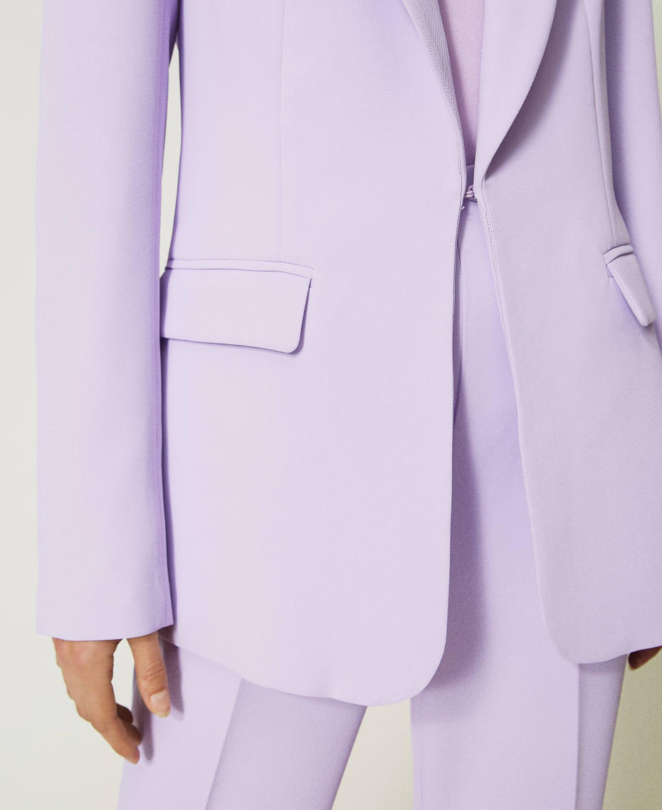 Giacca blazer in crêpe cady Donna, Viola | TWINSET Milano