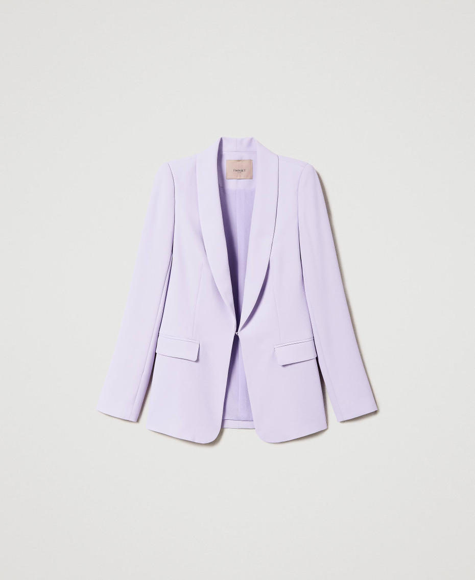 Giacca blazer in crêpe cady Donna, Viola | TWINSET Milano