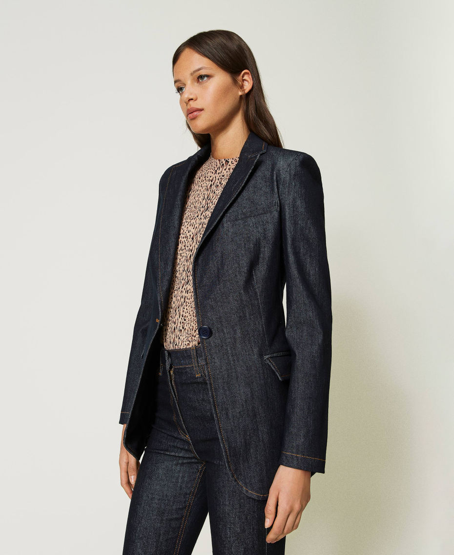 Giacca blazer in jeans Donna, Blu | TWINSET Milano
