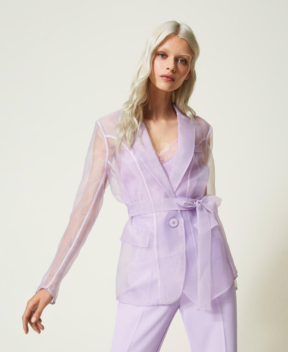 Giacca blazer in organza Donna, Viola | TWINSET Milano