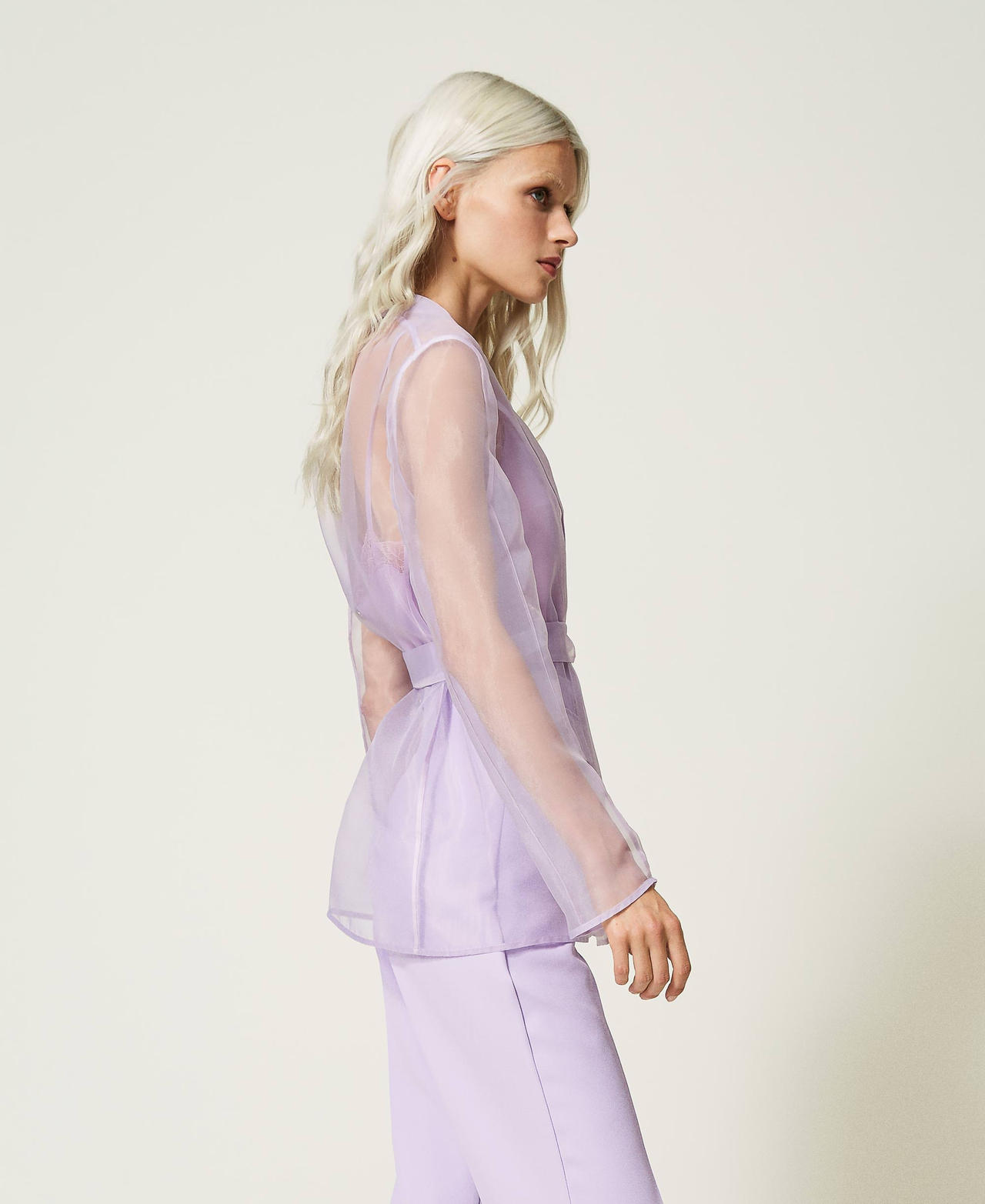 Giacca blazer in organza Donna, Viola | TWINSET Milano