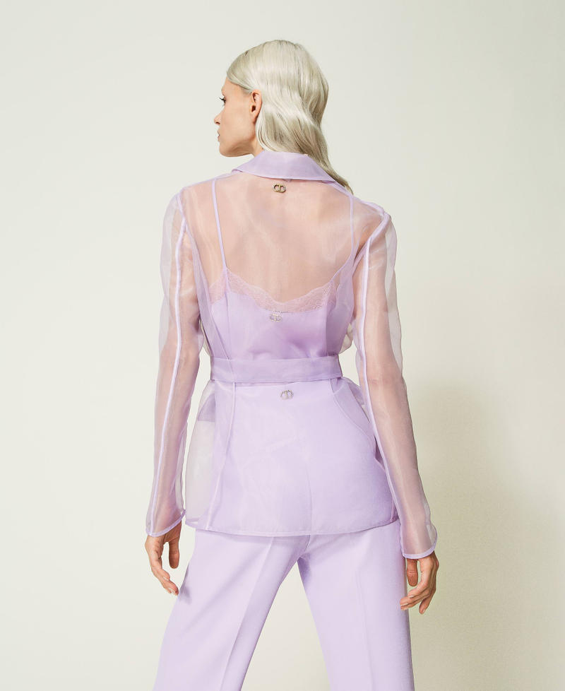 Giacca blazer in organza Donna, Viola | TWINSET Milano