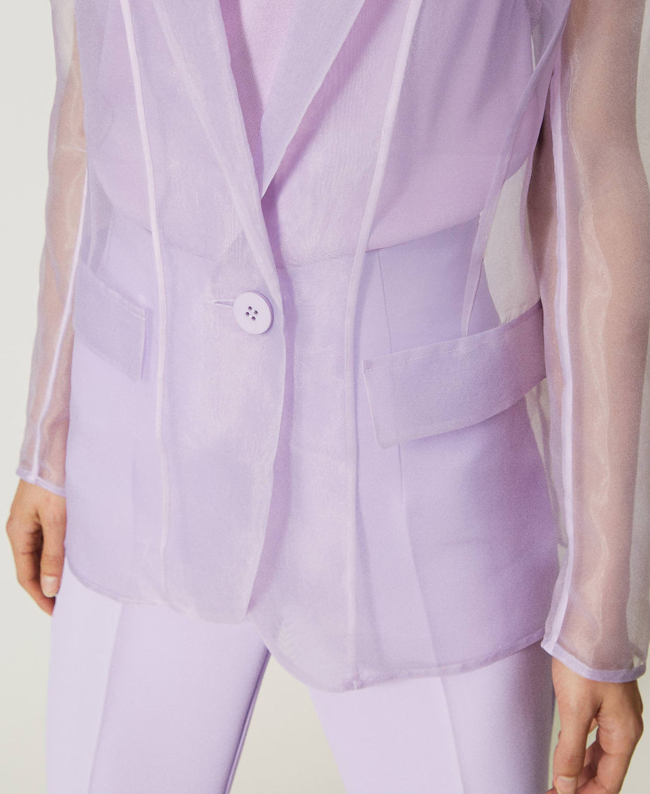 Giacca blazer in organza Donna, Viola | TWINSET Milano