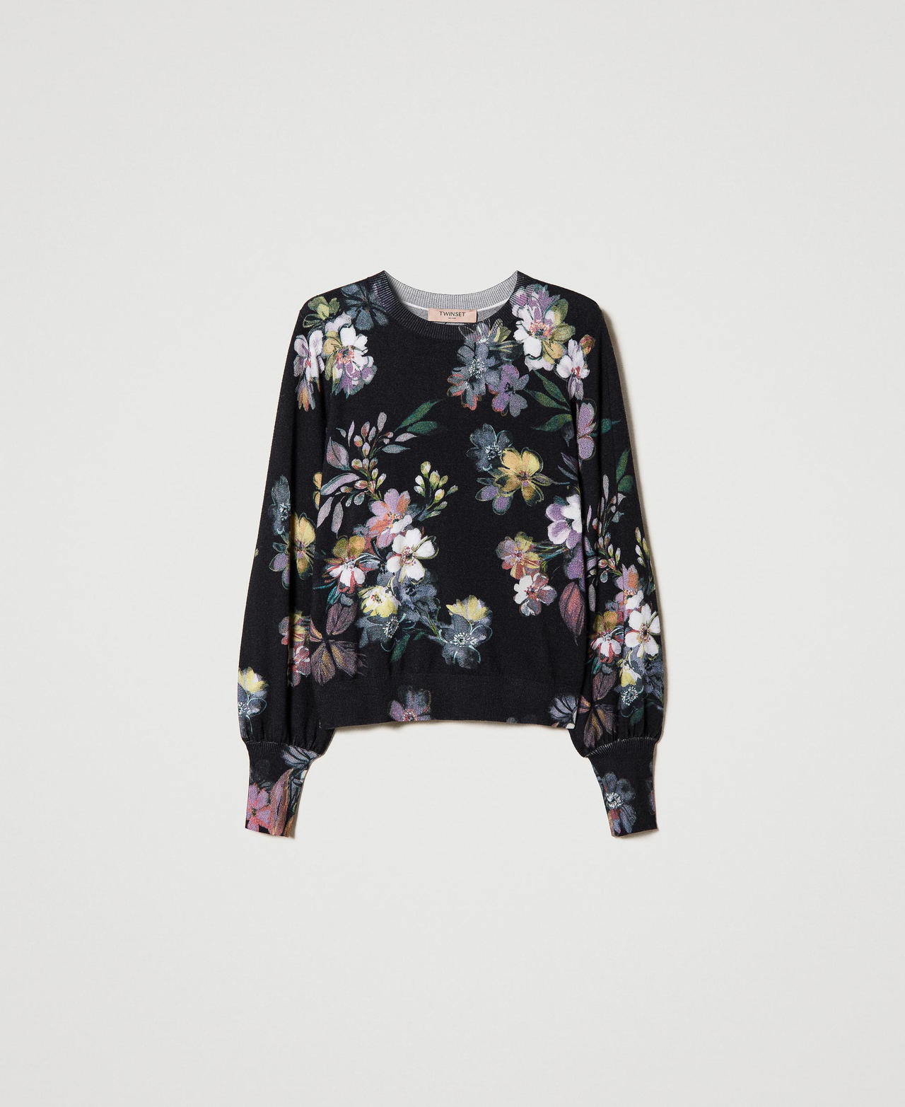 Regular jumper with floral print Woman, Patterned | TWINSET Milano