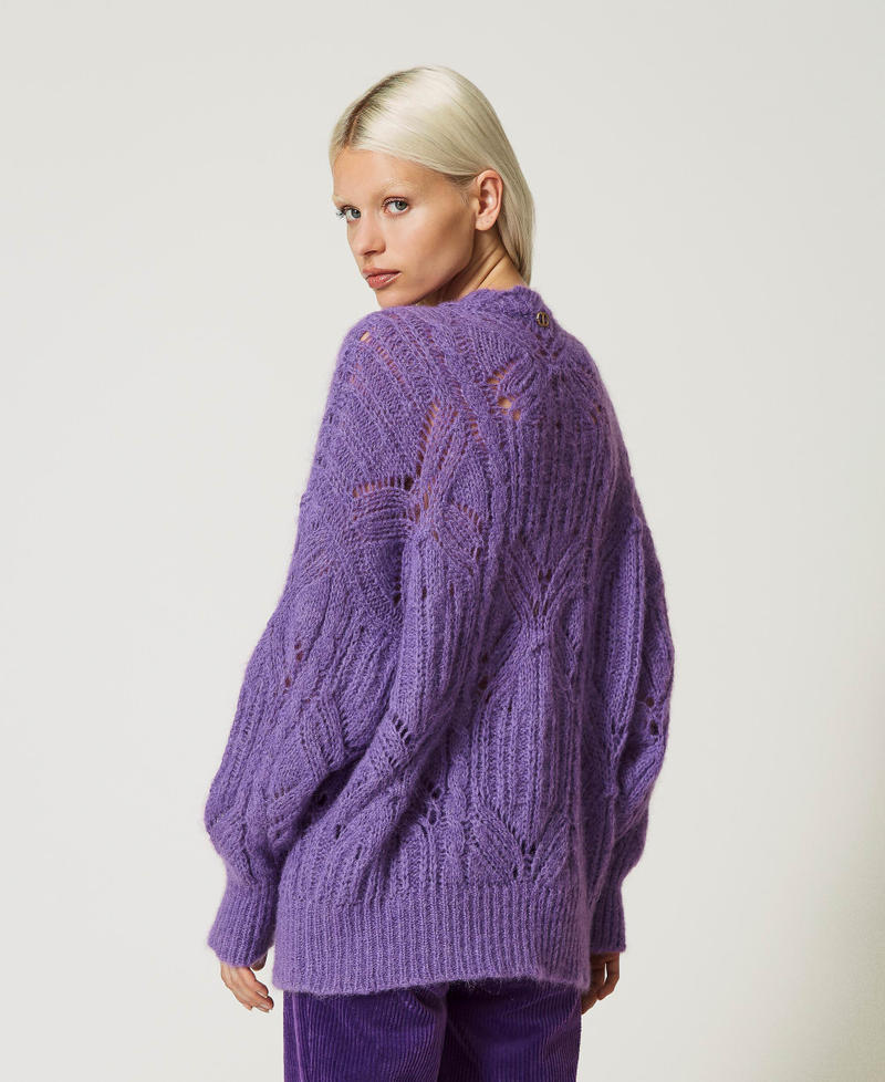 Cardigan in misto mohair e alpaca Donna, Viola | TWINSET Milano