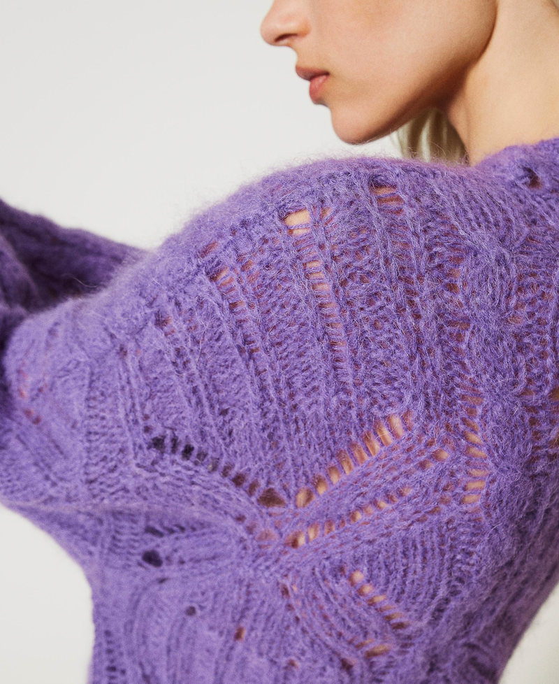 Cardigan in misto mohair e alpaca Donna, Viola | TWINSET Milano
