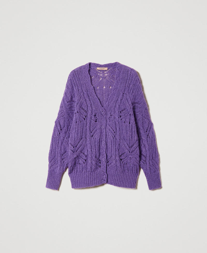 Cardigan in misto mohair e alpaca Donna, Viola | TWINSET Milano