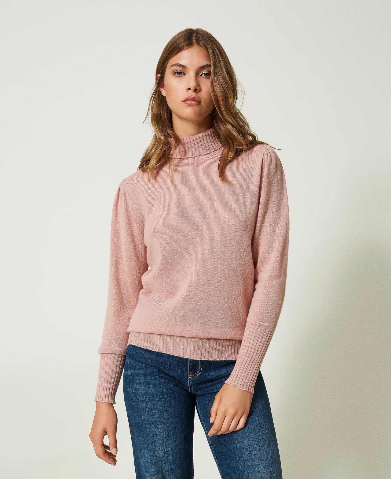 Cashmere turtleneck jumper Woman, Pink | TWINSET Milano