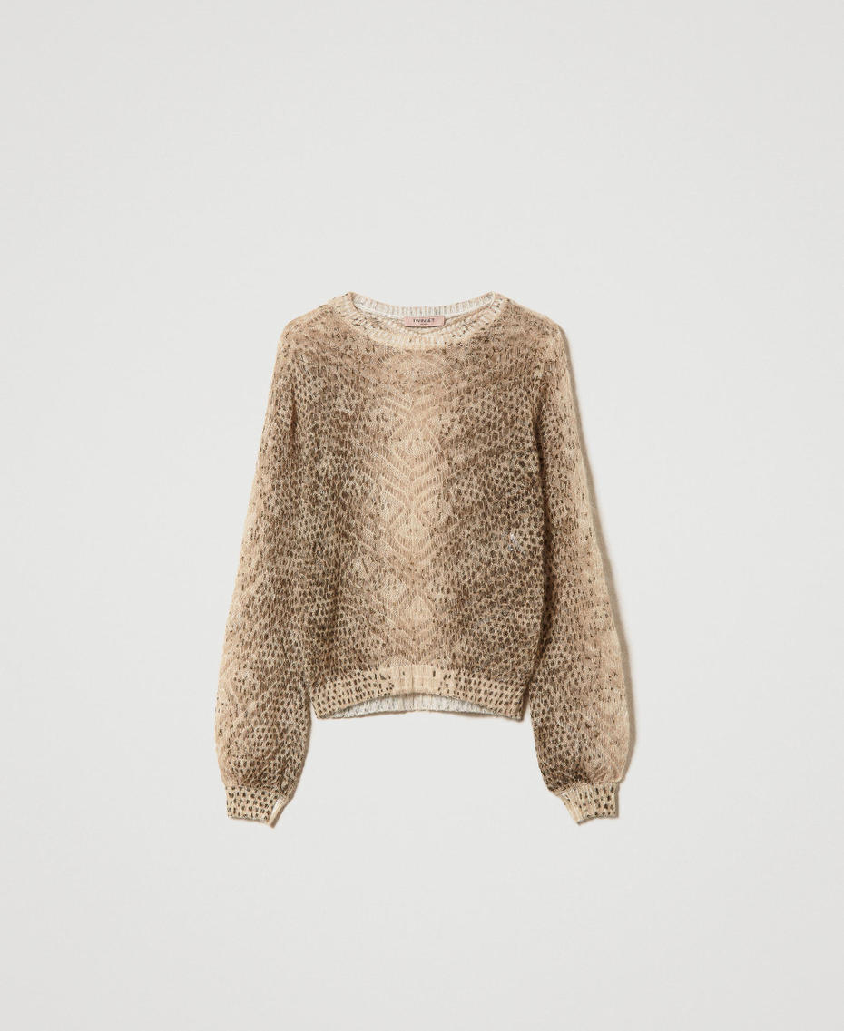 Wool and mohair blend jumper with animal print Woman, Patterned ...
