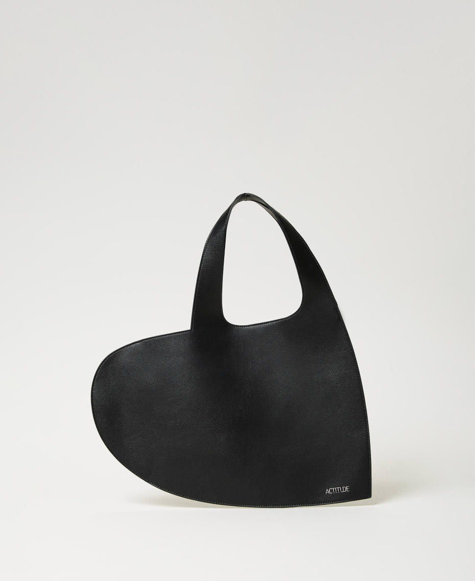Bolso shopper en forma de corazón Mujer, Negro | TWINSET Milano
