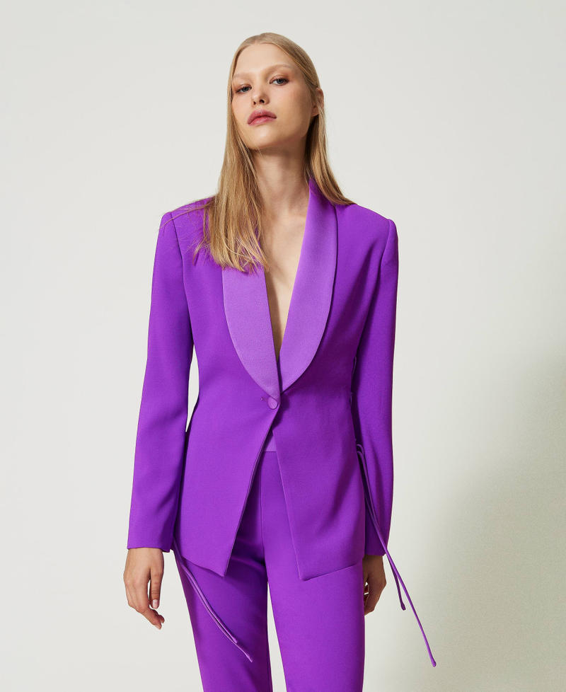 Giacca blazer con coulisse Donna, Viola | TWINSET Milano