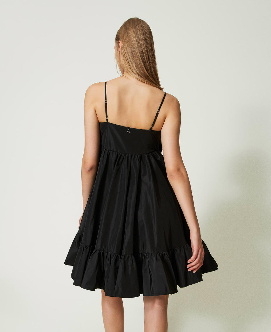 Taffeta dress with bow Woman, Black | TWINSET Milano