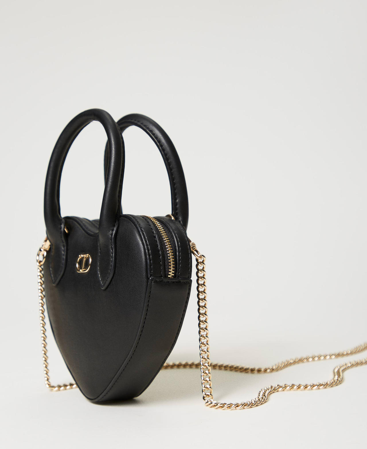 Bolso bandolera con corazón y logotipo Niña, Negro | TWINSET Milano