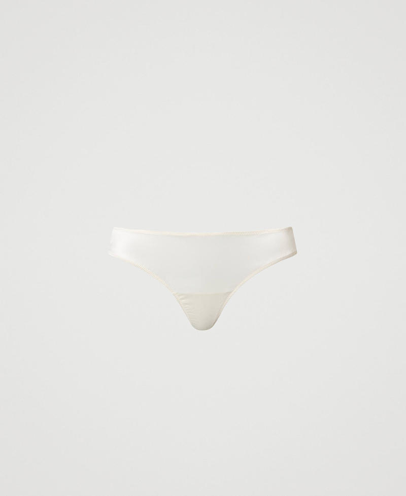 Satin g-string Woman, White | TWINSET Milano