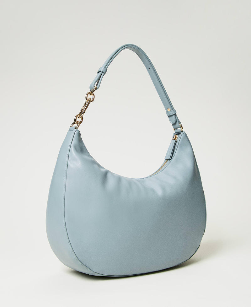 Large ‘Croissant’ bag with Oval T closure Woman, Light blue | TWINSET ...