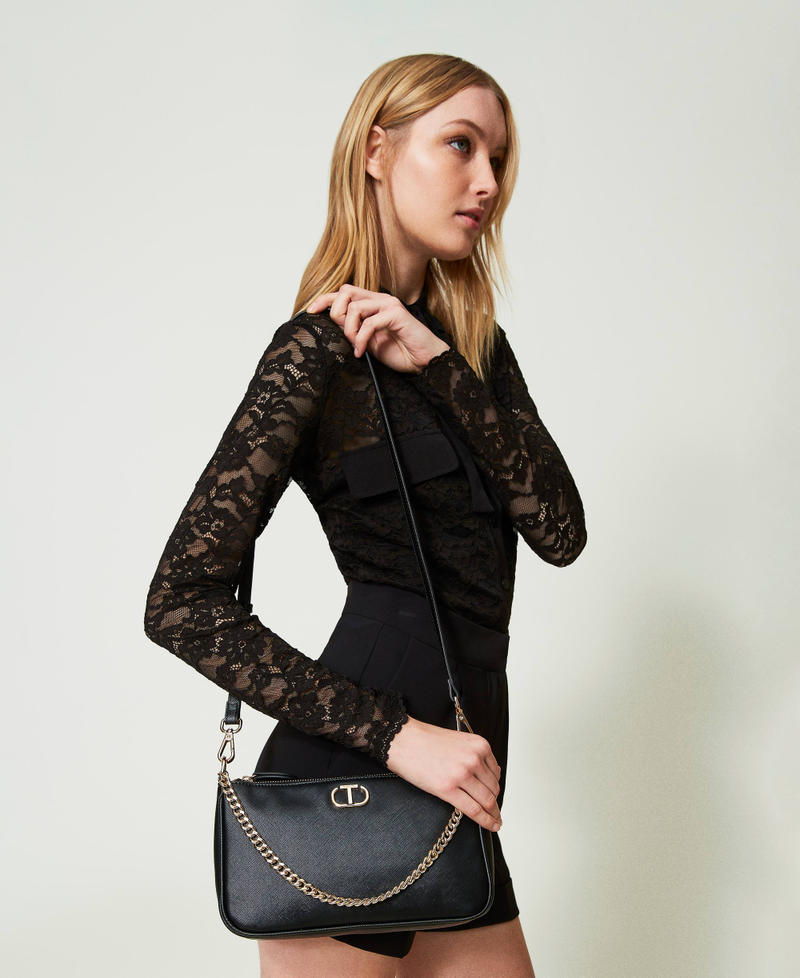 Borsa a tracolla 'Mignon' con Oval T Donna, Nero | TWINSET Milano