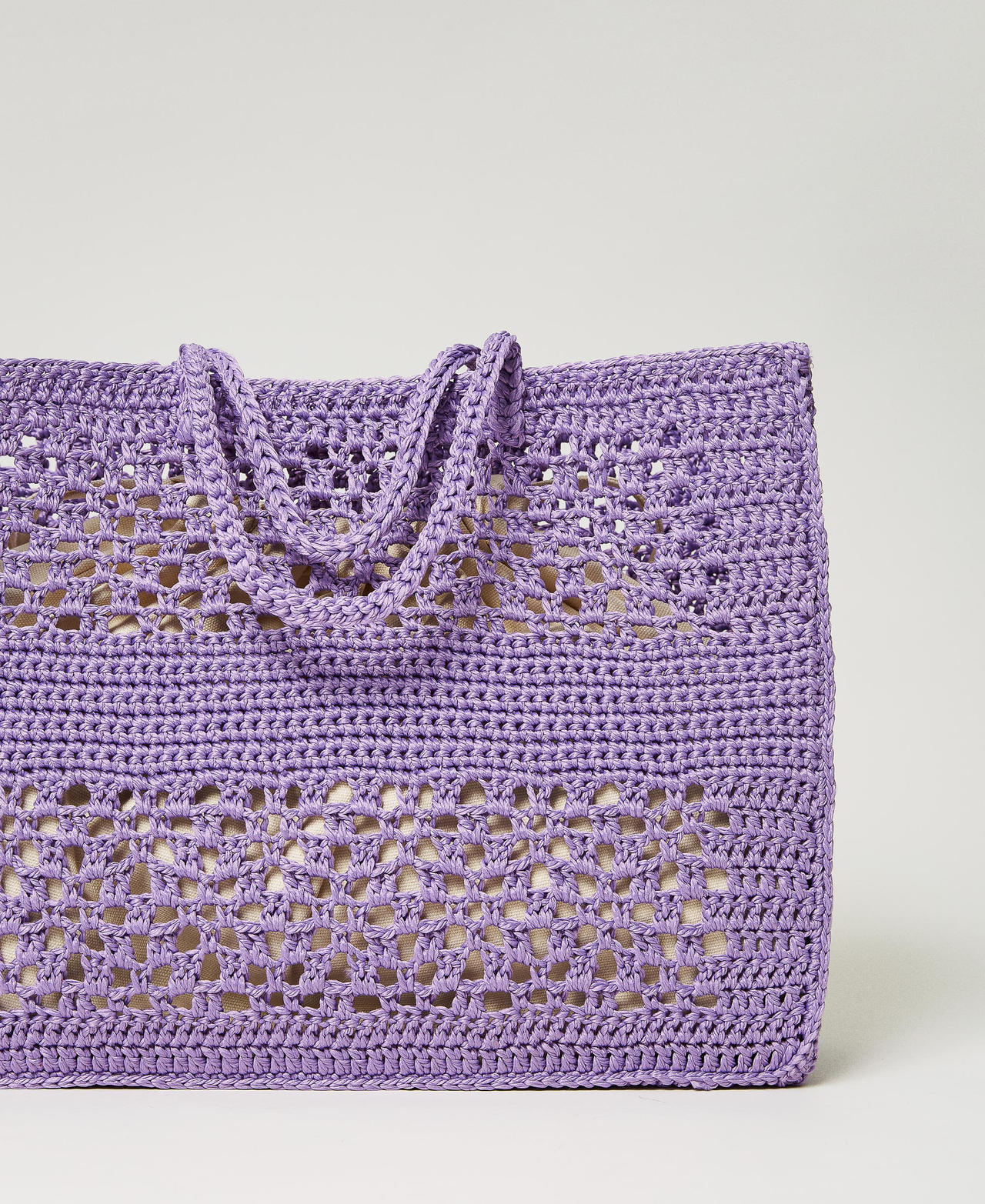 Borsa shopper 'Bohémienne' crochet Donna, Viola | TWINSET Milano