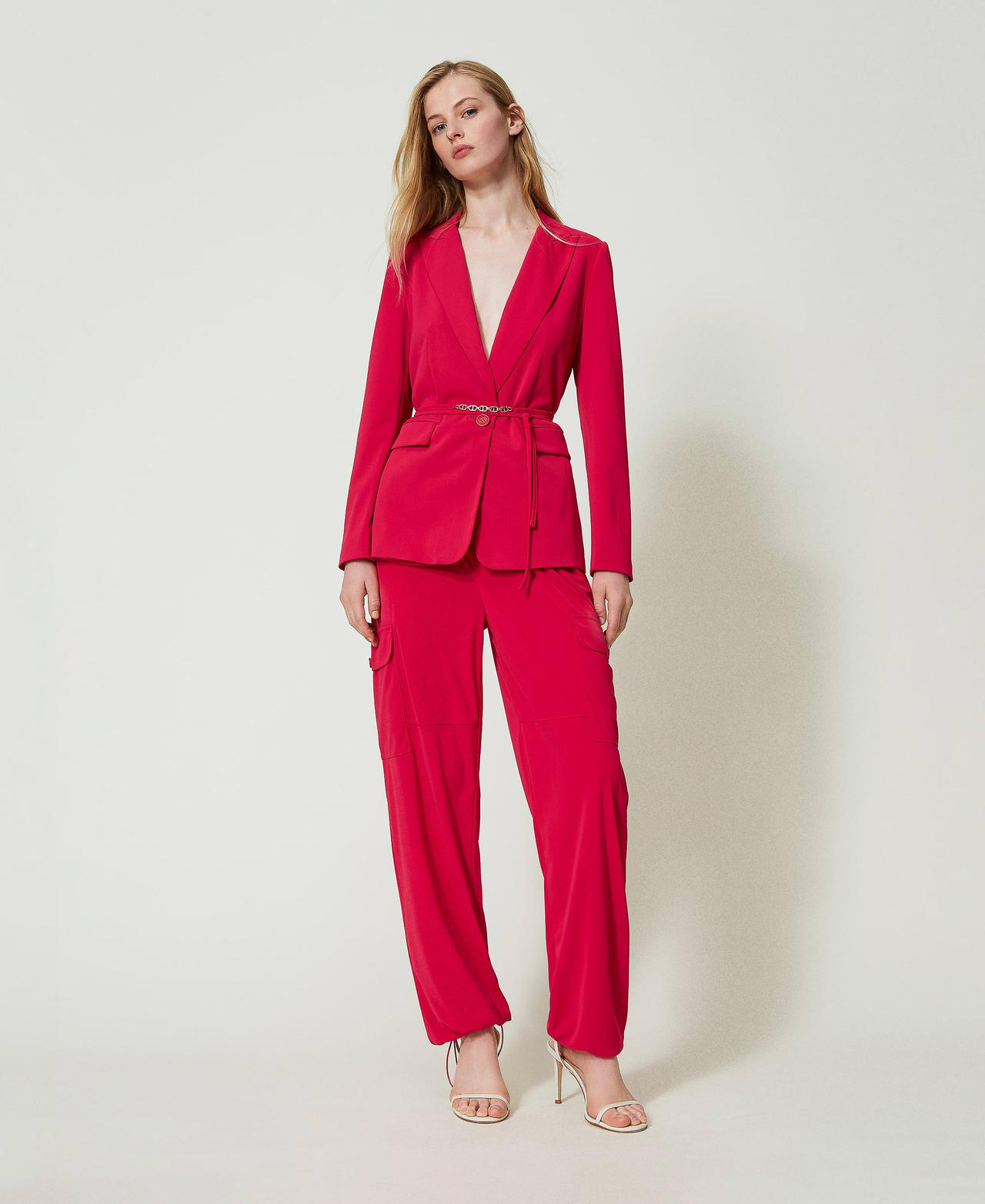 Pantaloni cargo con coulisse Donna, Fucsia | TWINSET Milano