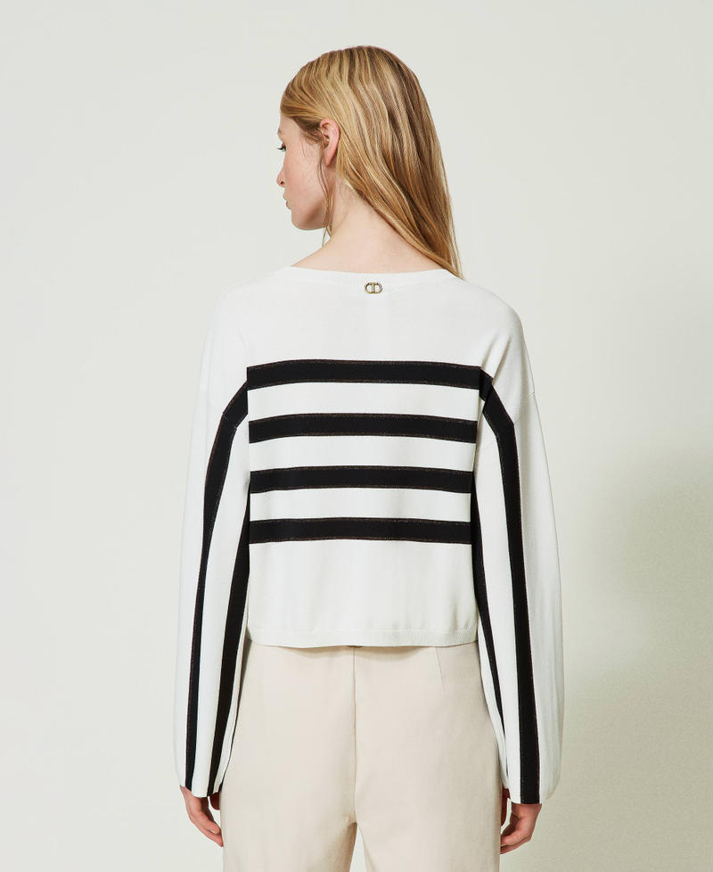 Maglia regular a righe Donna, Nero | TWINSET Milano