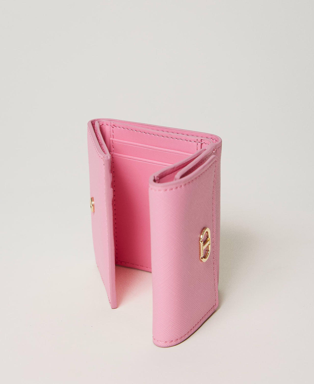 Cartera pequeña con solapa y Oval T Mujer, Rosa | TWINSET Milano