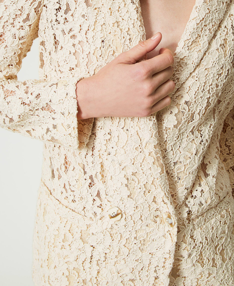 Giacca blazer in pizzo macramè Donna, Bianco | TWINSET Milano