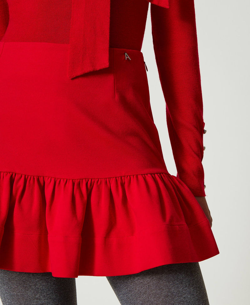Minifalda con volante Mujer, Rojo | TWINSET Milano