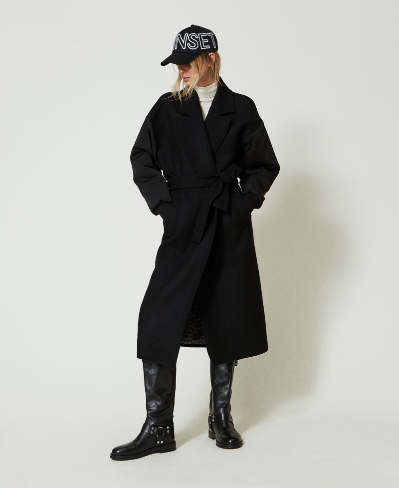 Wool blend cloth coat Woman, Black | TWINSET Milano