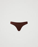 Mini Brazilian bikini bottom with Oval T Woman, Brown | TWINSET Milano
