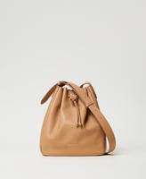 Bolso tipo saco «Forever» de piel Mujer, Beige | TWINSET Milano