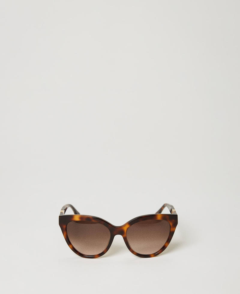 Occhiali da sole cat-eye tortoise Donna, Fantasia | TWINSET Milano