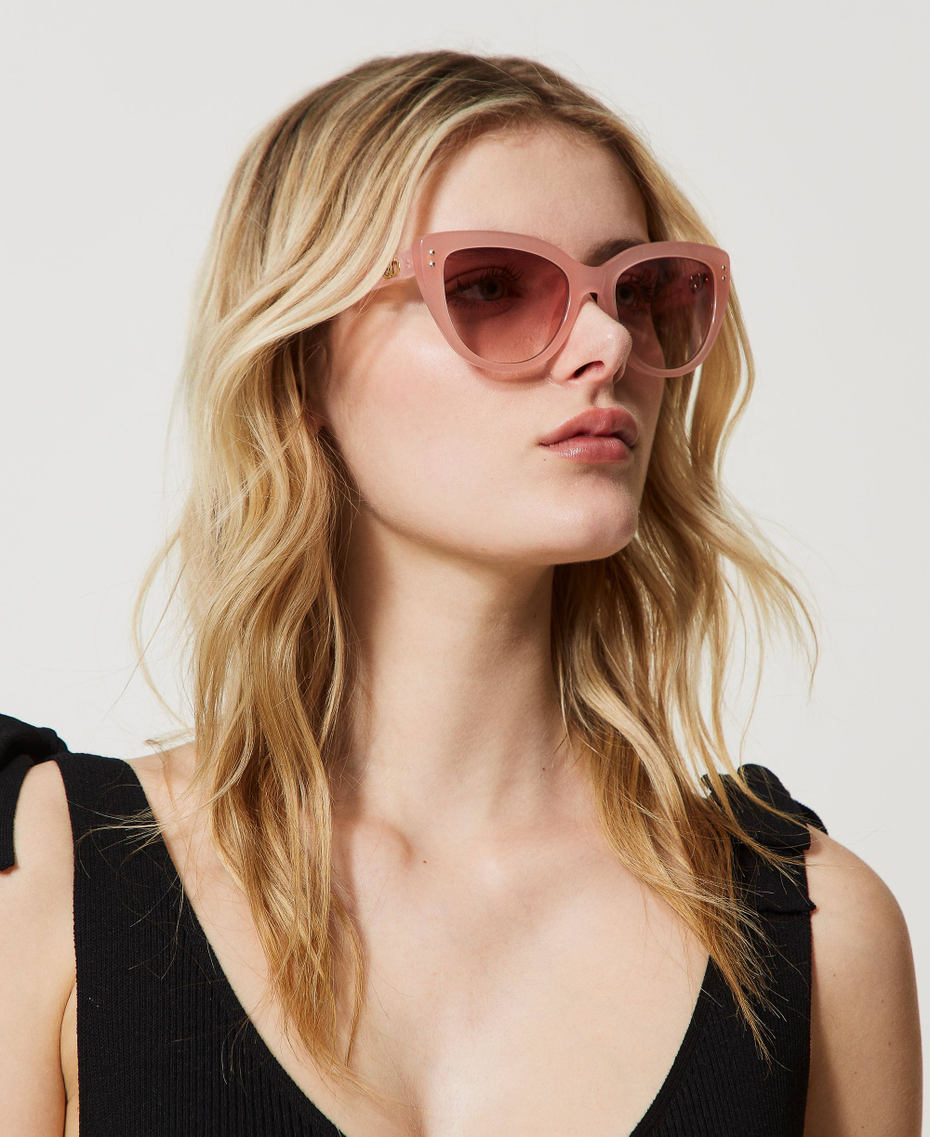 Occhiali da sole cat-eye Donna, Beige | TWINSET Milano