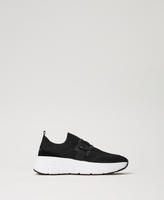 Technical mesh running trainers Woman, Black | TWINSET Milano