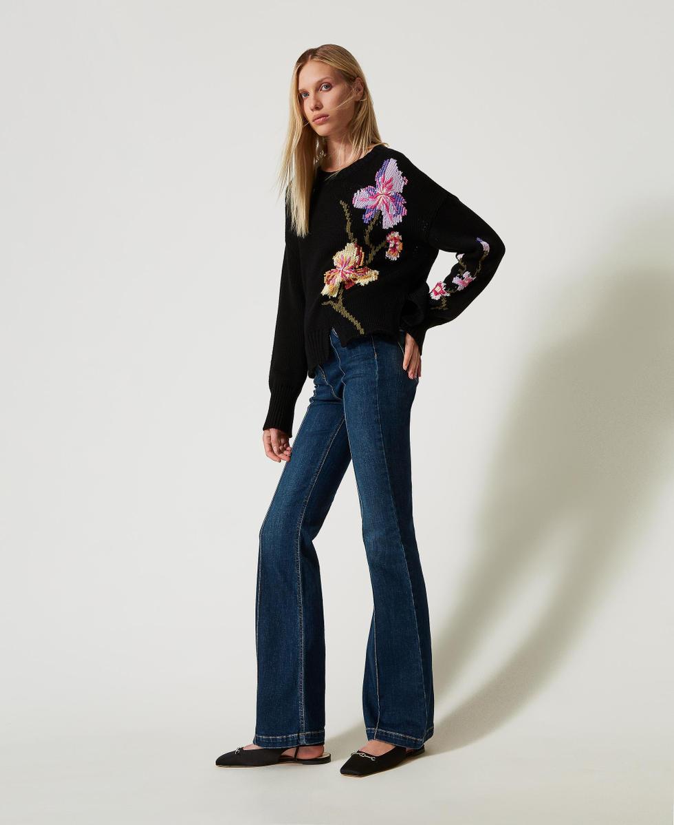 High waist flared jeans Woman Blue TWINSET Milano