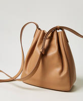 Bolso tipo saco «Forever» de piel Mujer, Beige | TWINSET Milano
